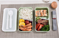 Double Decker Bento Lunch Boxes for Adults and kids, Wheat Straw, 1200 ...